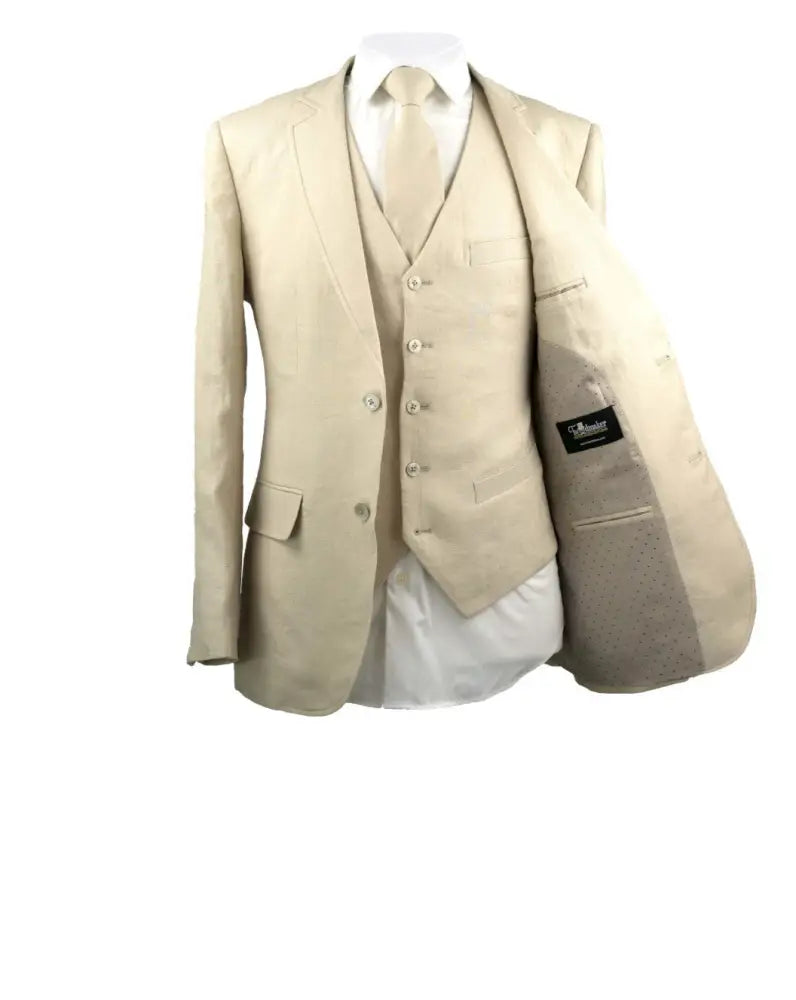 Cream Linen 3 Piece Suit – Tweedmaker